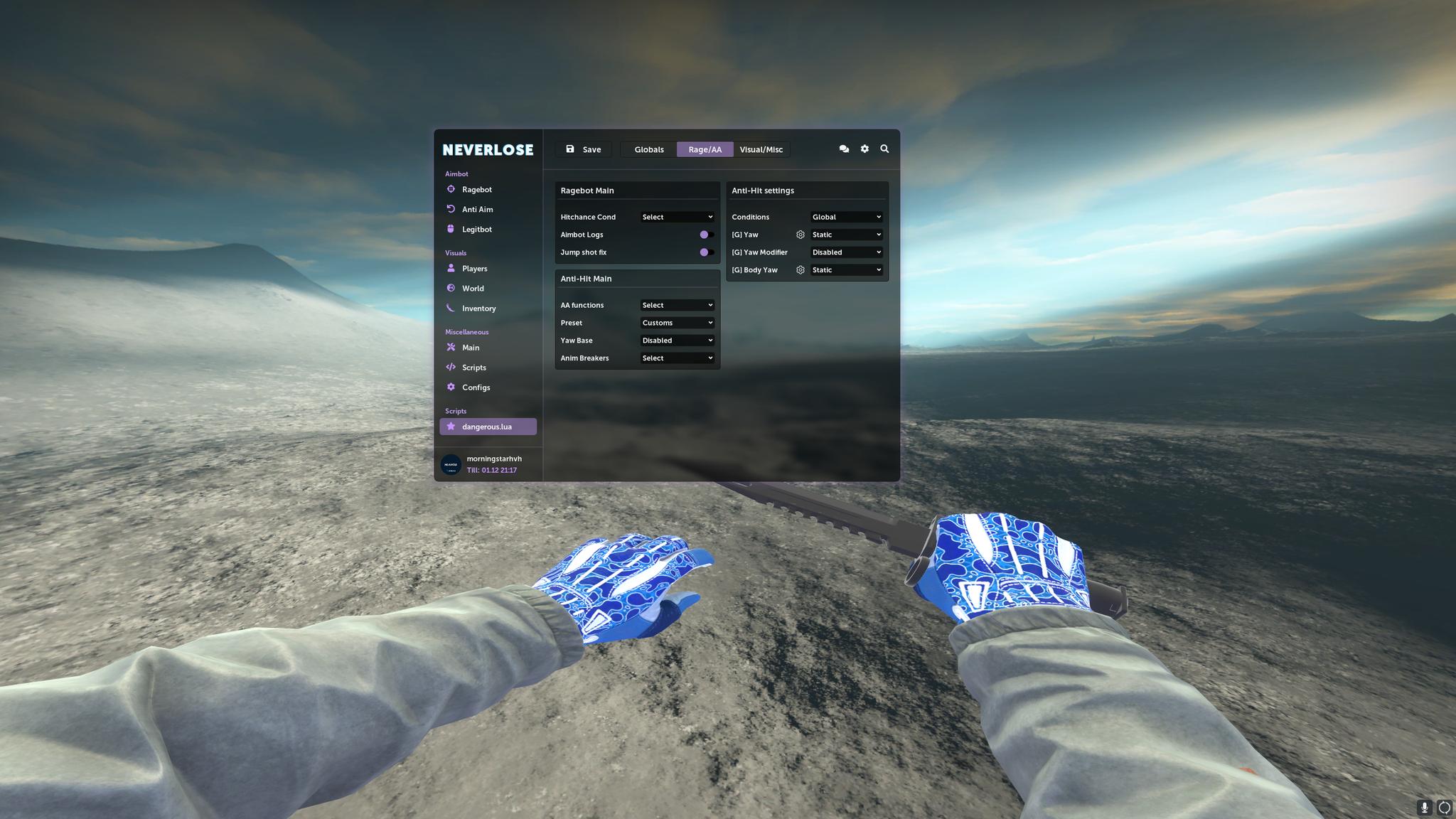 NeverLose.cc - Marketplace - Script "⭐ dangerous.lua - BEST Jitter Anti ...