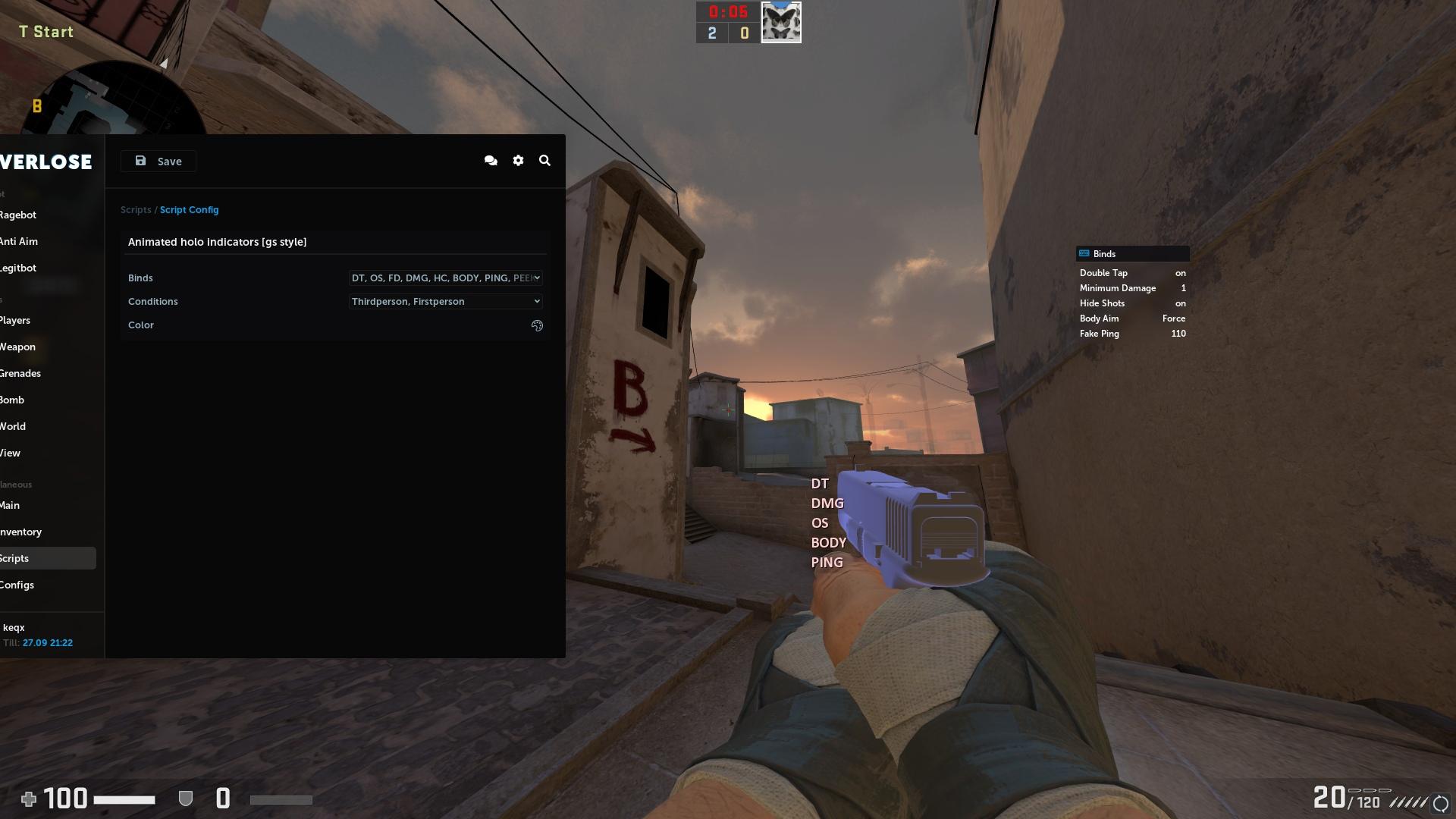 NeverLose.cc - Marketplace - Script "Animated Holo Keybinds [GS style]"