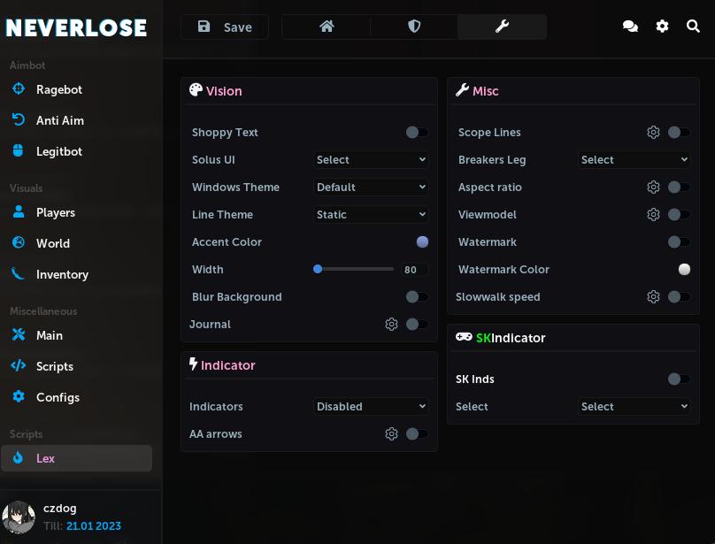 NeverLose.cc - Marketplace - Script " Lex.yaw-lua Best free 🚀"