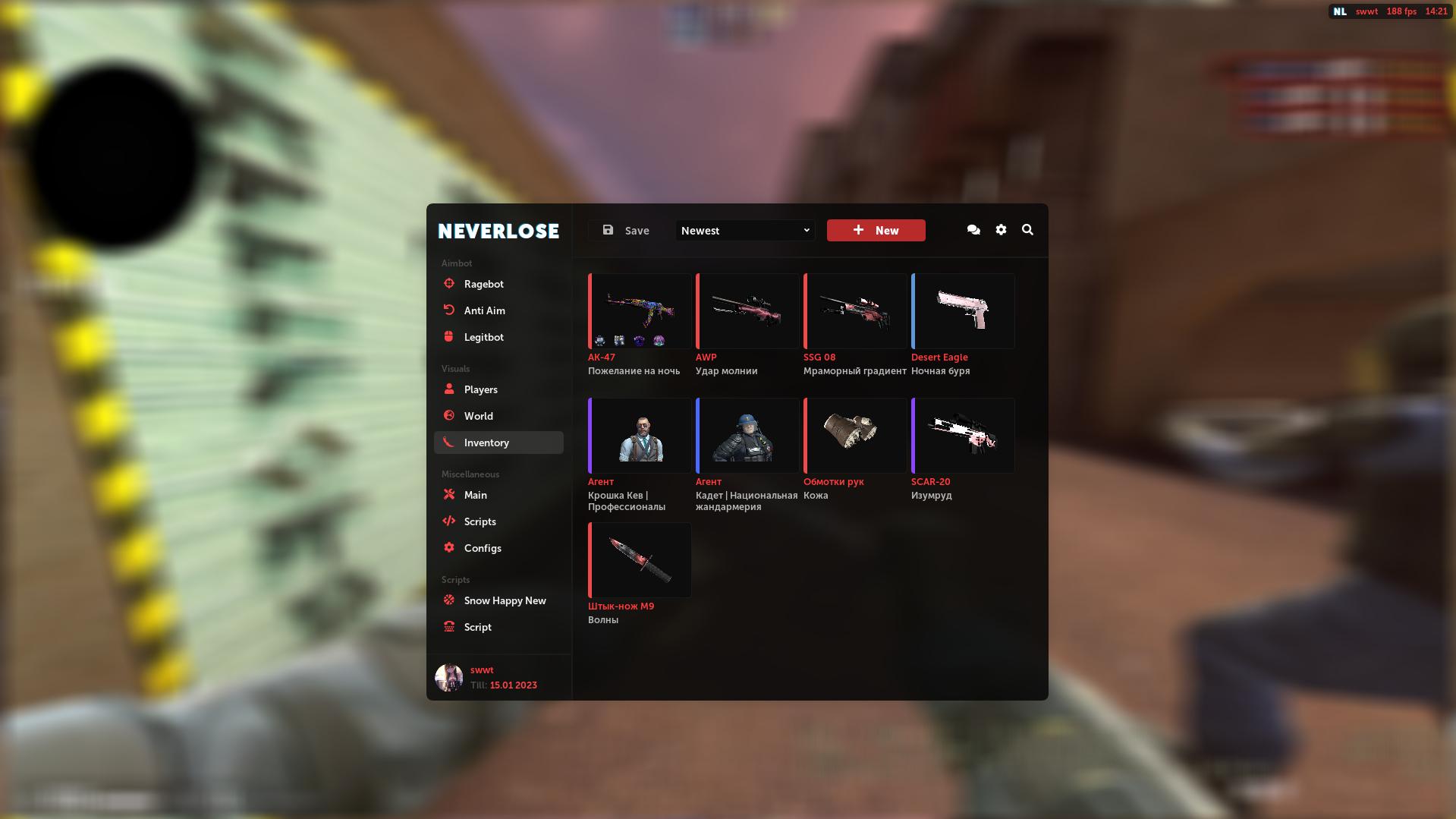 NeverLose.cc - Marketplace - Script "Blur background menu"