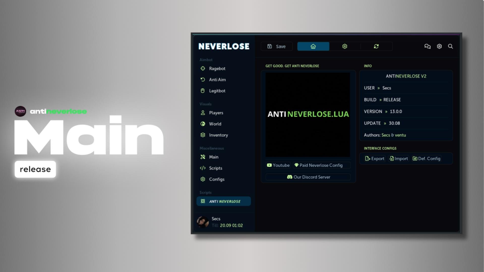 NeverLose.cc - Marketplace - Script "🔥| Anti Neverlose.lua V2 Recode | Rage-Bot / Anti-Aim ...