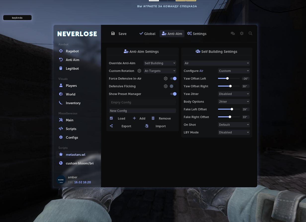 NeverLose.cc - Marketplace - Script "metastars live - antiaim ...