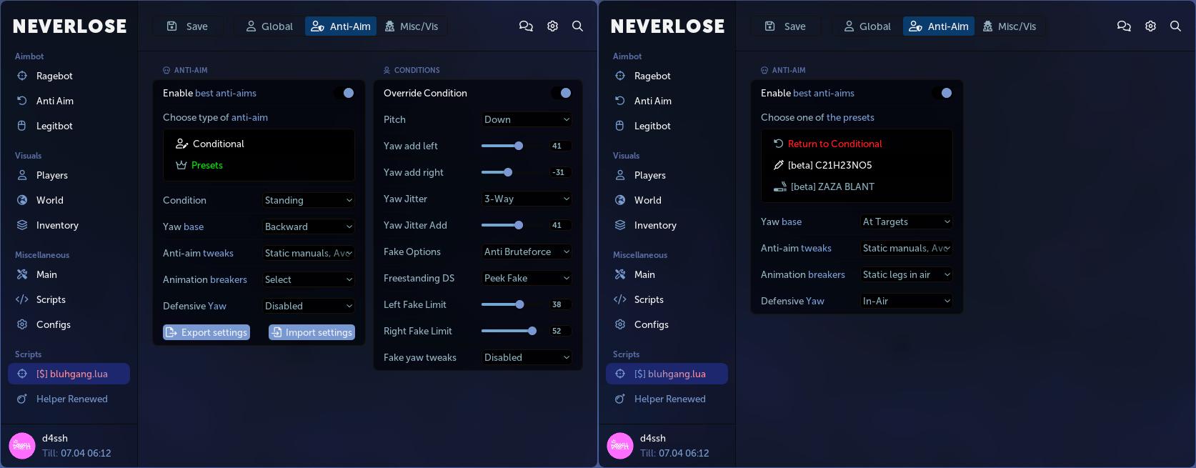NeverLose.cc - Marketplace - Script "🤍 $ bluhgang.lua $ ⠀⠀⠀ ⚰️[beta ...